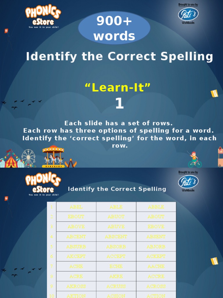 Marrs Spelling Bee ... Spellbee Study Material ... Spell Bee Practice ...