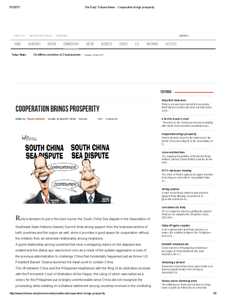 Cooperation Brings Prosperity | PDF | Association Of Southeast Asian ...