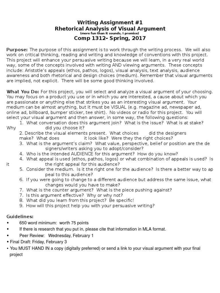 Analysis of Visual Argument - 1312 1 | PDF | Rhetoric | Semiotics