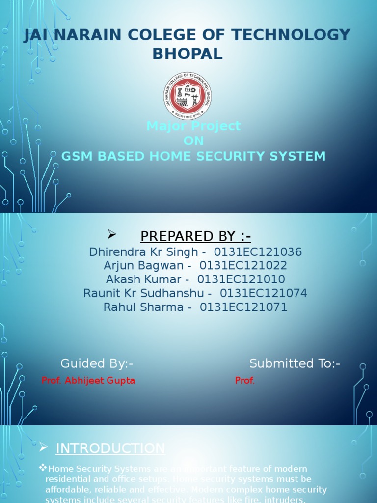 GSM Based Home Security System | PDF | Power Supply | Microcontroller