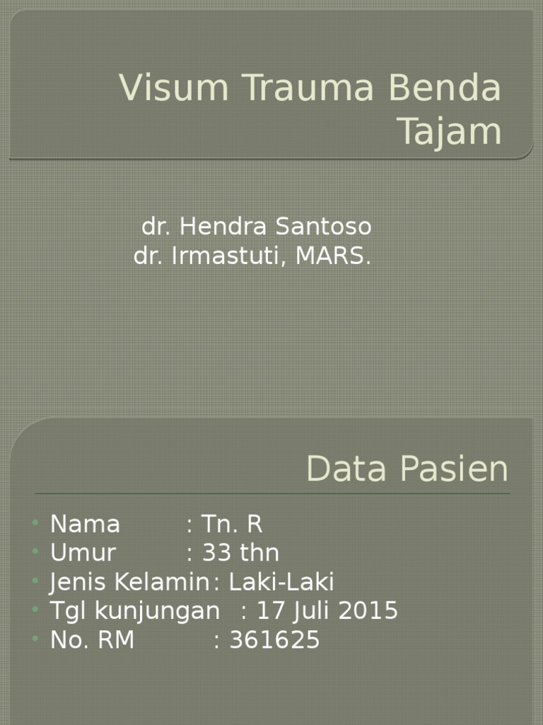 Visum Trauma Benda Tajam | PDF