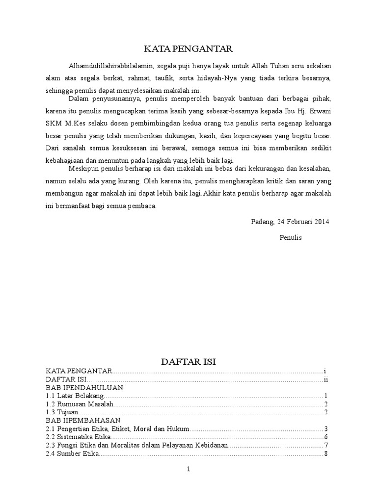 Kata Pengantar Dan DFTR Isi Etikolegal | PDF