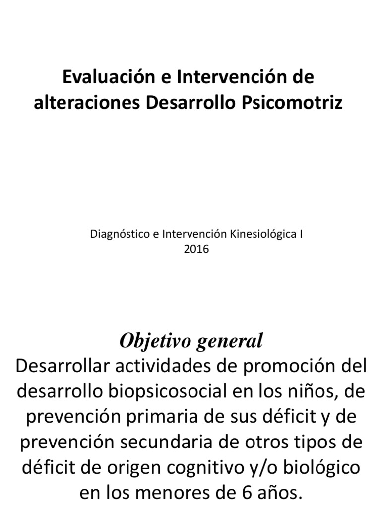 Evaluación e Intervención de Alteraciones Desarrollo Psicomotor | Descargar gratis PDF ...