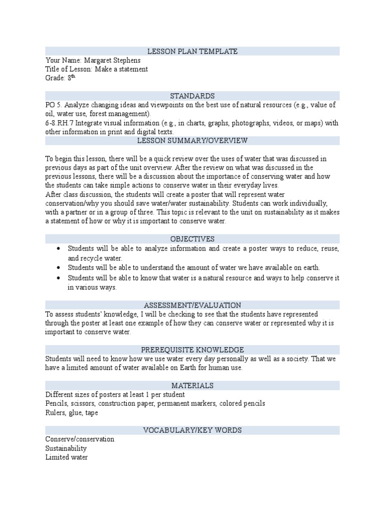 Water Conservation Poster Project | PDF | Poster | Sustainability