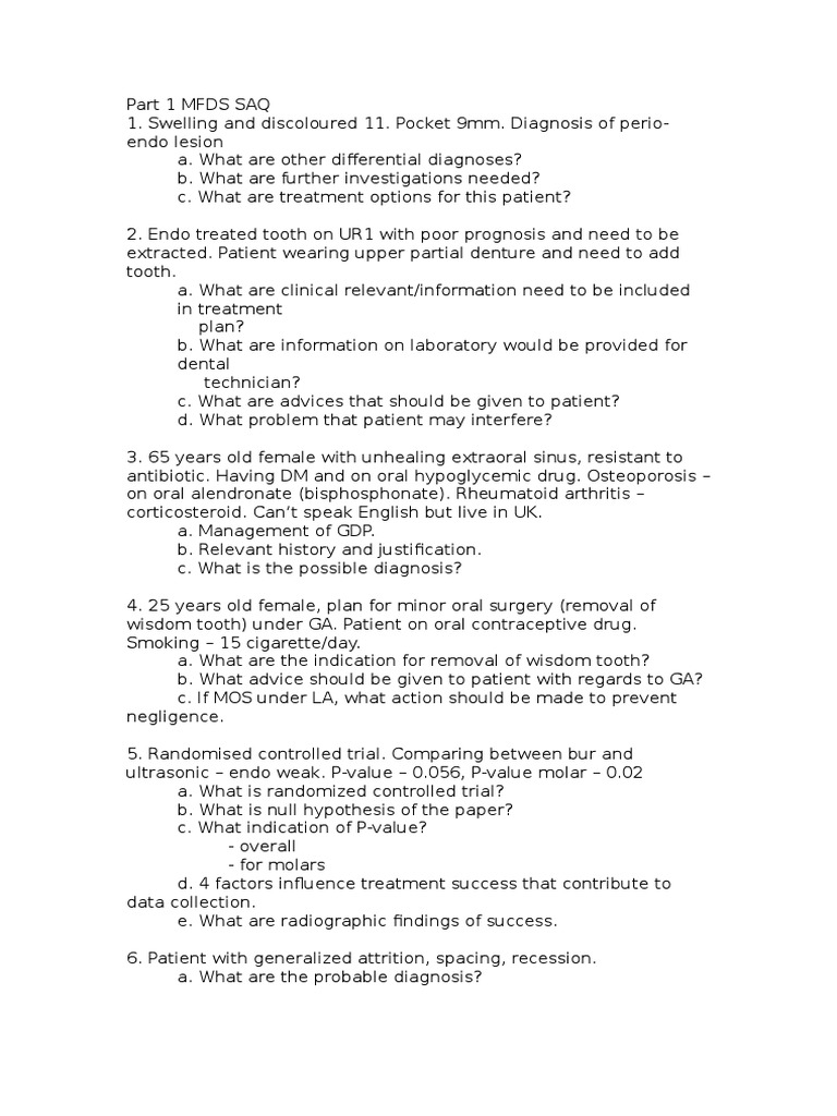 Mfds Questions Imp Pdf Dental Implant Dentures
