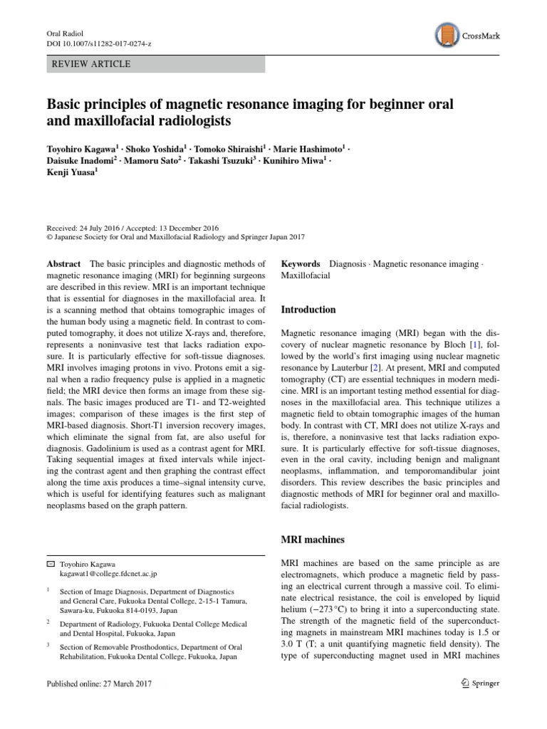 Basic Principles of MRI | PDF | Magnetic Resonance Imaging | Medical Imaging