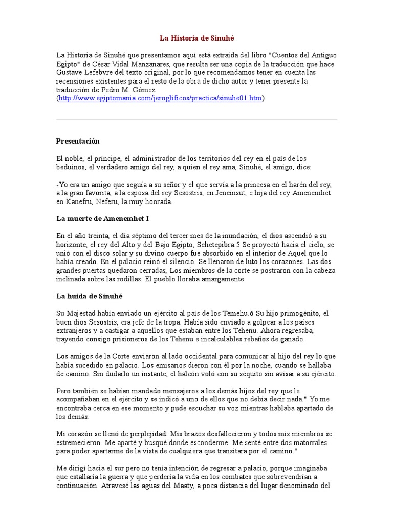 La Historia de Sinuhé | PDF | Poesía
