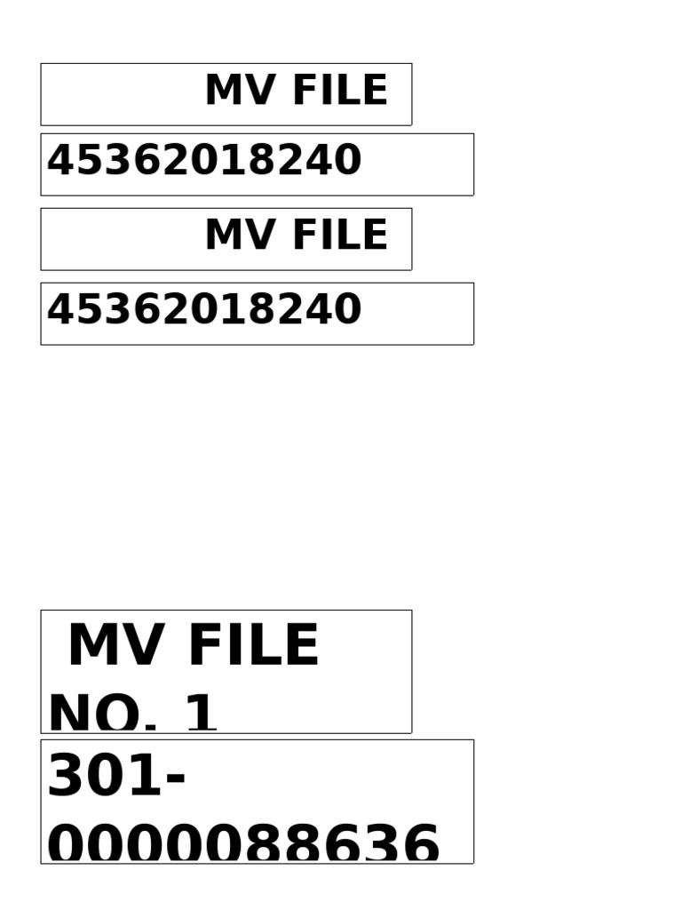 MV File Number | PDF