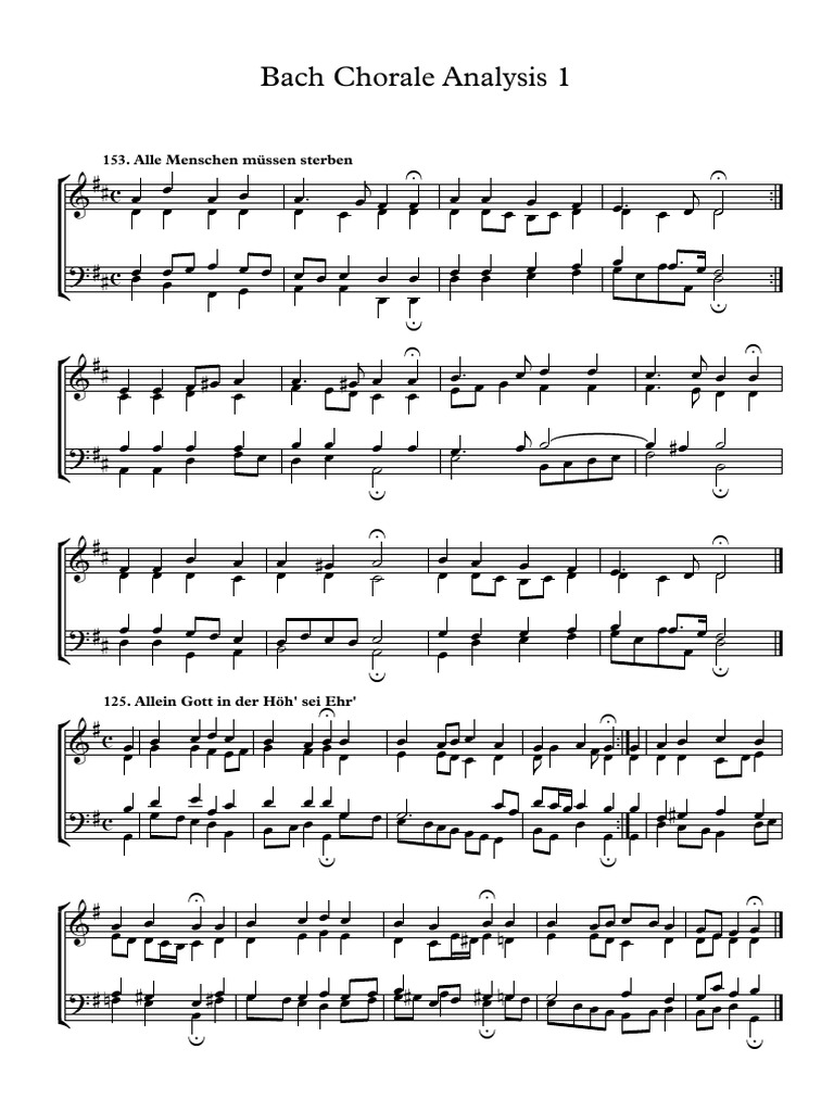 Bach Chorale Analysis 1 | PDF | Musique classique | Compositions pour ...