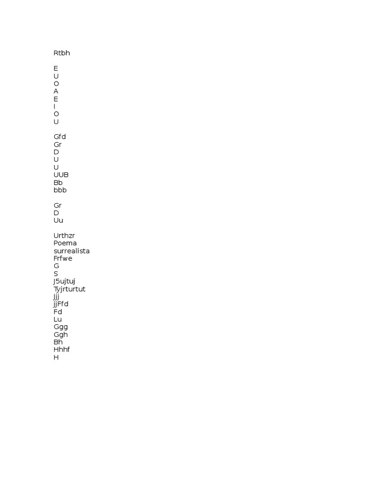 RTBH E U O A E I O U GFD GR D U U Uub BB BBB GR D Uu Urthzr Poema ...