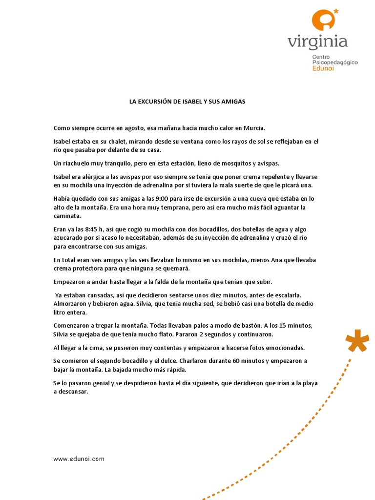 Ejercicio de Lectura Comprensiva Con Inferencias | PDF | Ocio ...