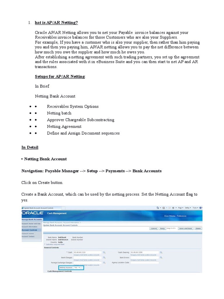 AP AR Netting | PDF | Invoice | Receipt