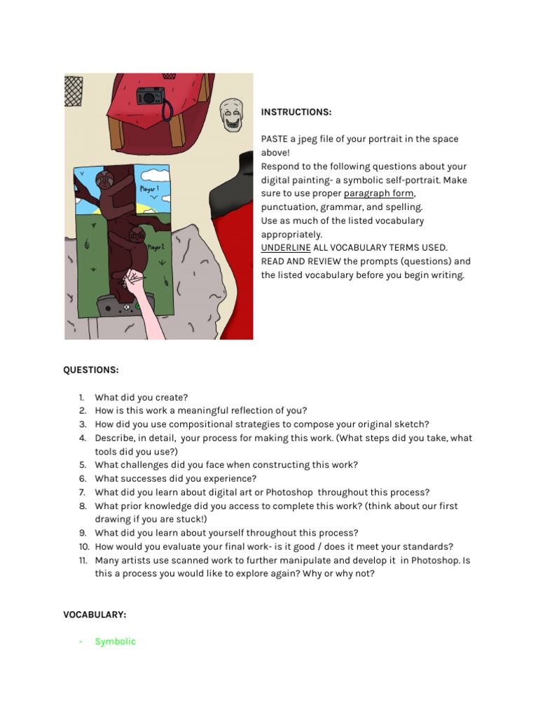 Symbolic Self-Portrait Creation Guide | PDF | Adobe Photoshop | Art Media