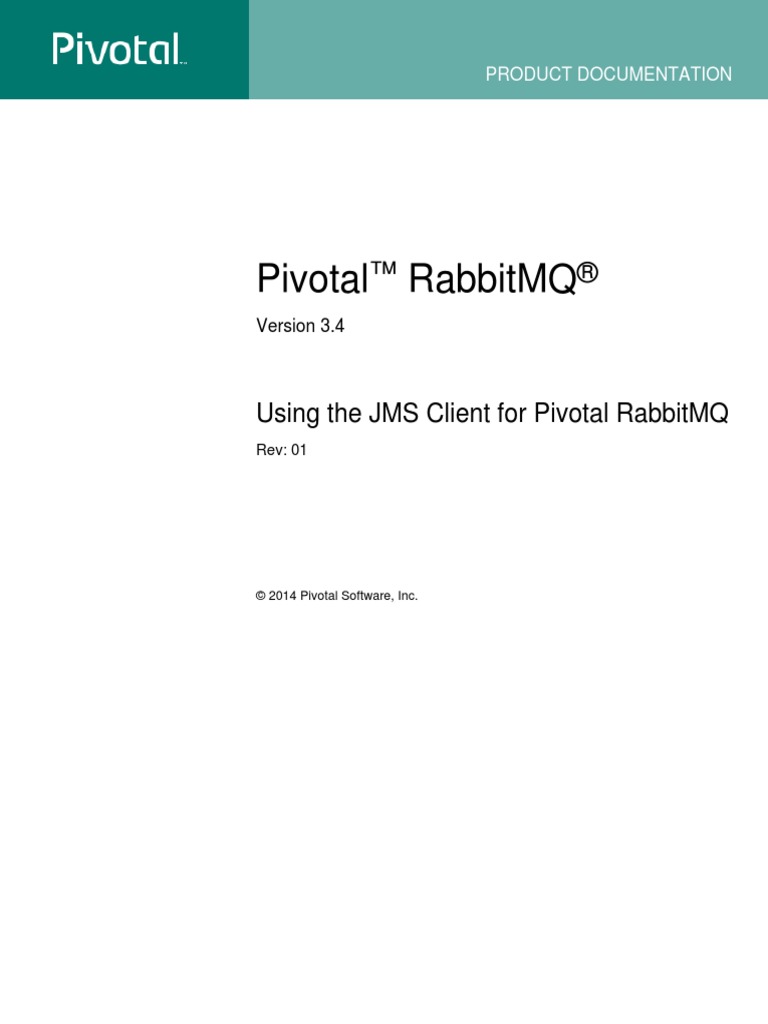 Pivotal Rabbitmq Jms Client | PDF | Application Programming Interface | Java (Programming Language)