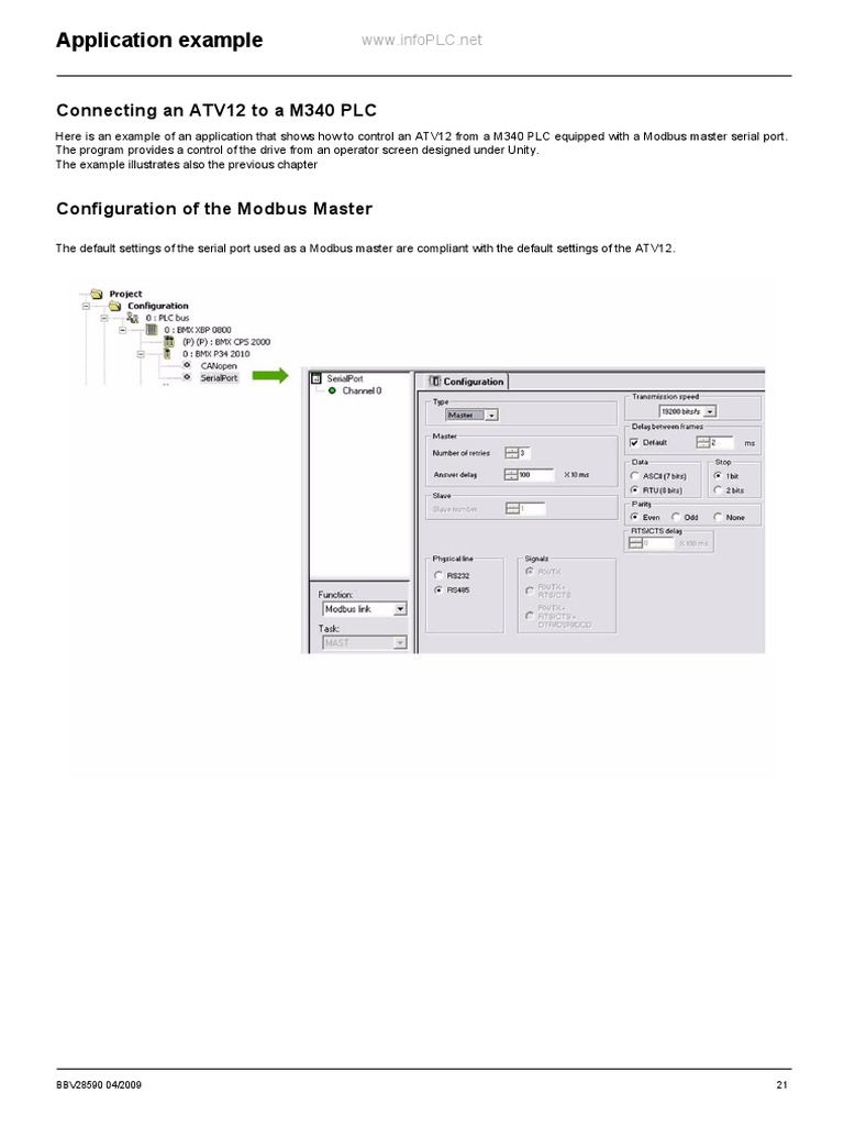 Control ATV12 with M340 PLC via Modbus | PDF | Physical Layer Protocols ...