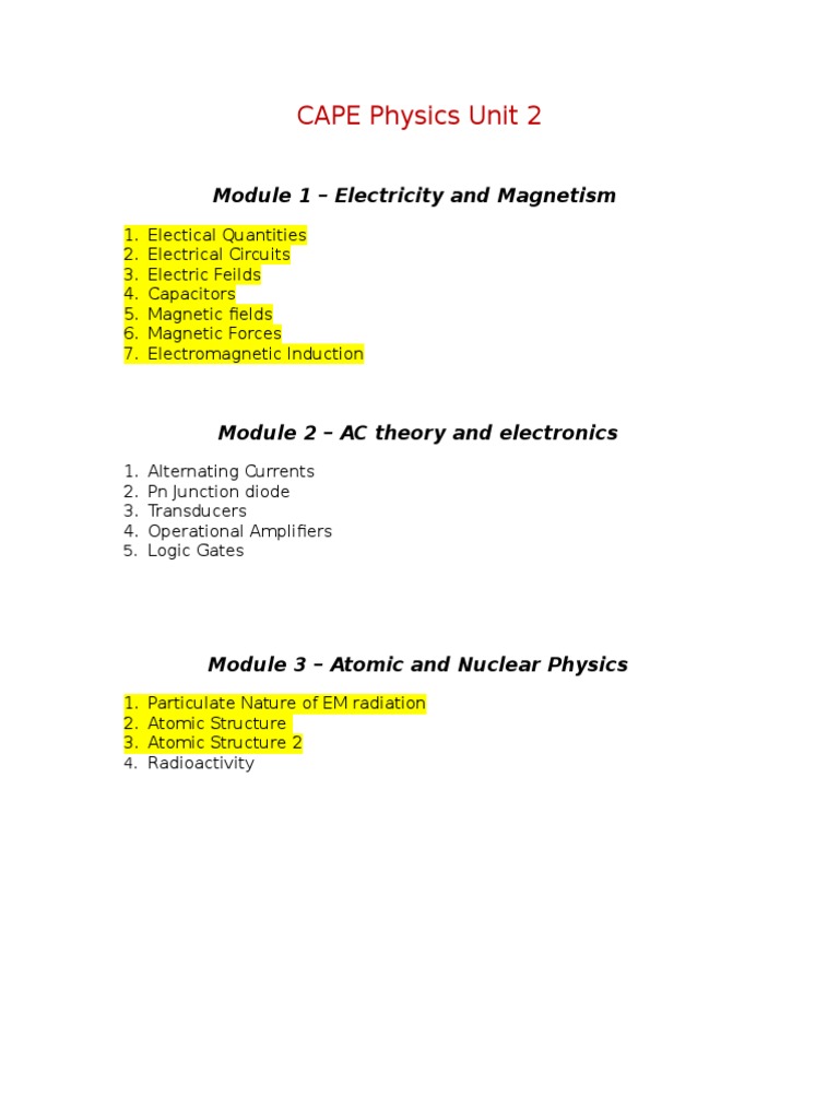Physics Syllabus | PDF