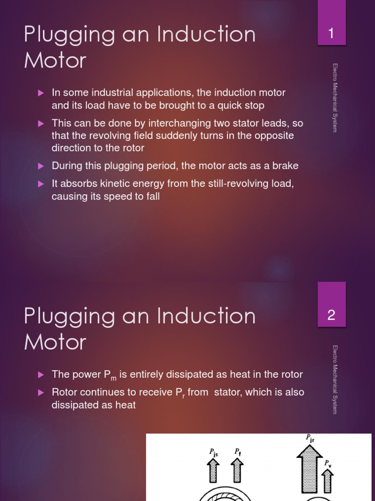 Plugging An Induction Motor | PDF | Electric Motor | Engines