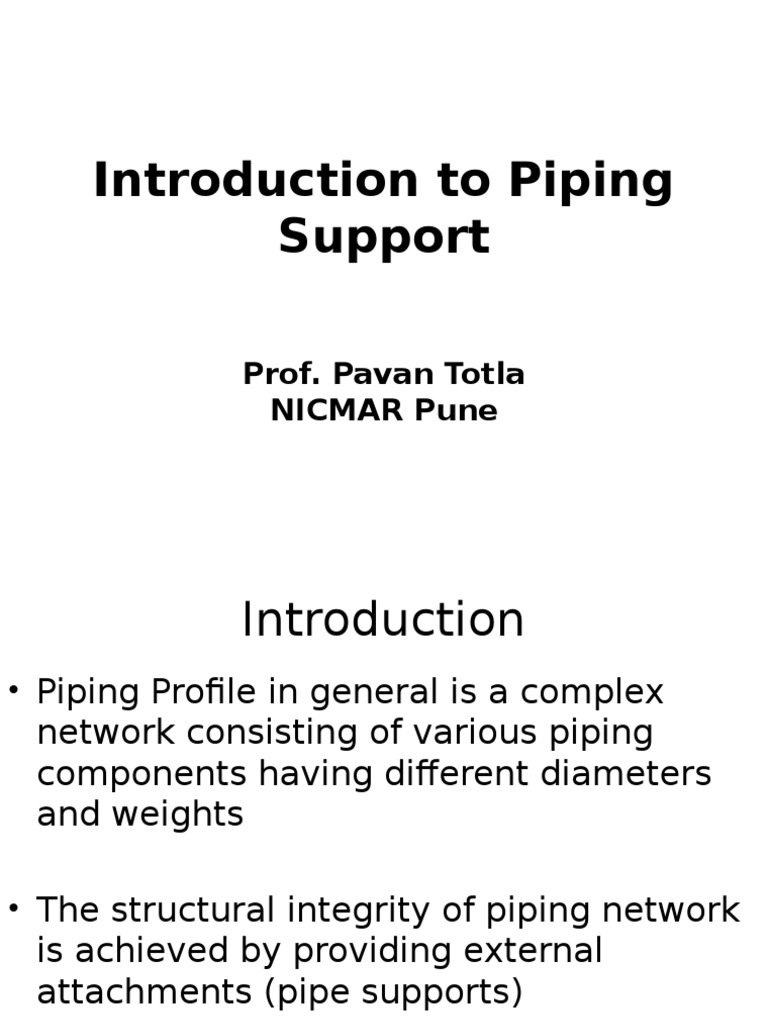Introduction To Pipe Support | PDF | Pipe (Fluid Conveyance ...