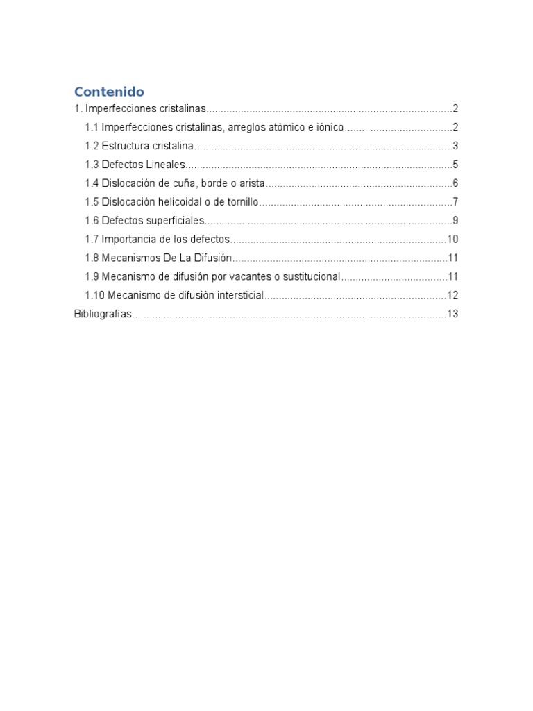 Defectos Cristalinos y Estructura | PDF | Dislocación | Estructura ...