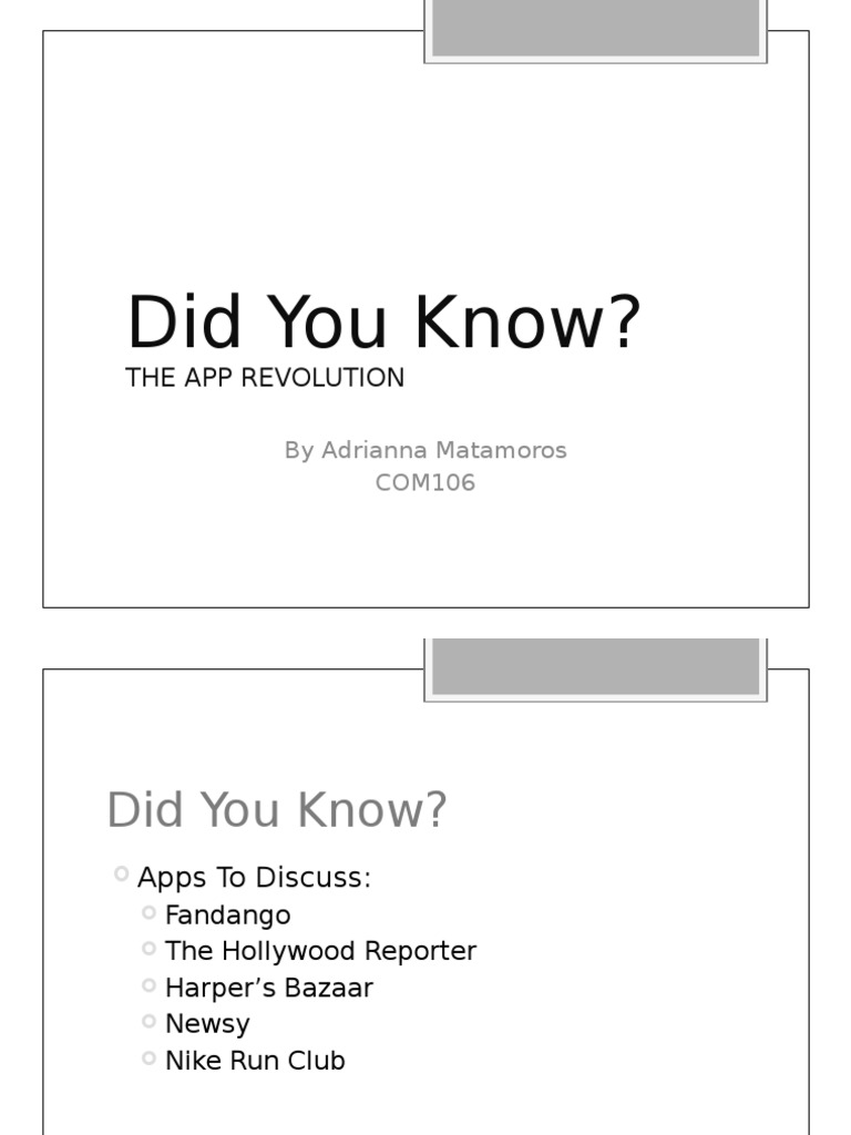 Did You Know Presentation | PDF | Digital Technology | Computing