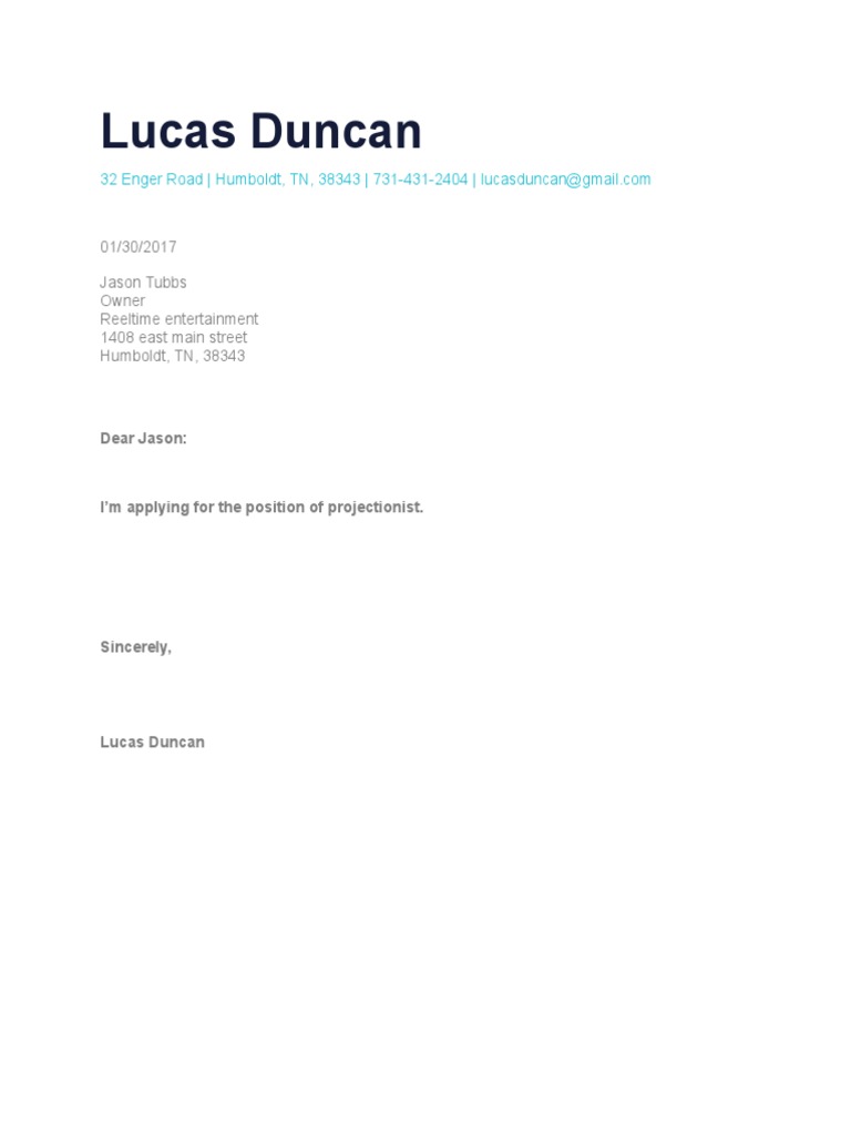 Cover Letter Word | PDF
