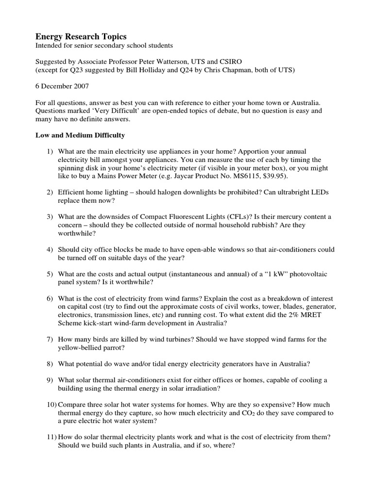 Energy Topics Watters On | PDF