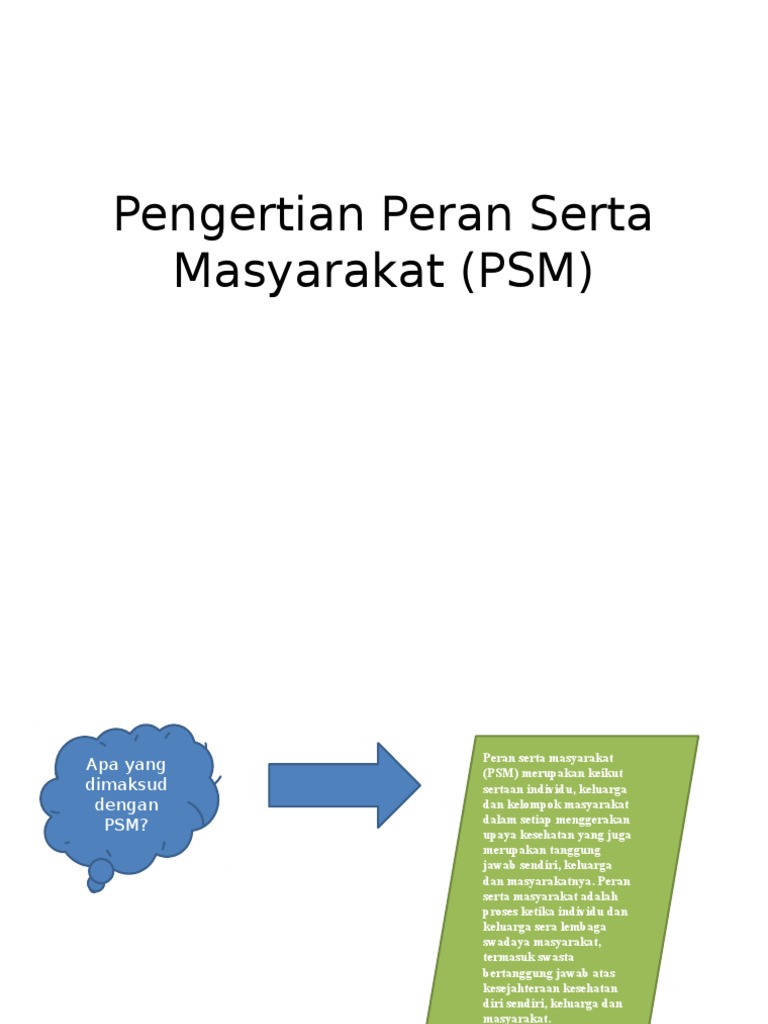 Pengertian Peran Serta Masyarakat (PSM) | PDF