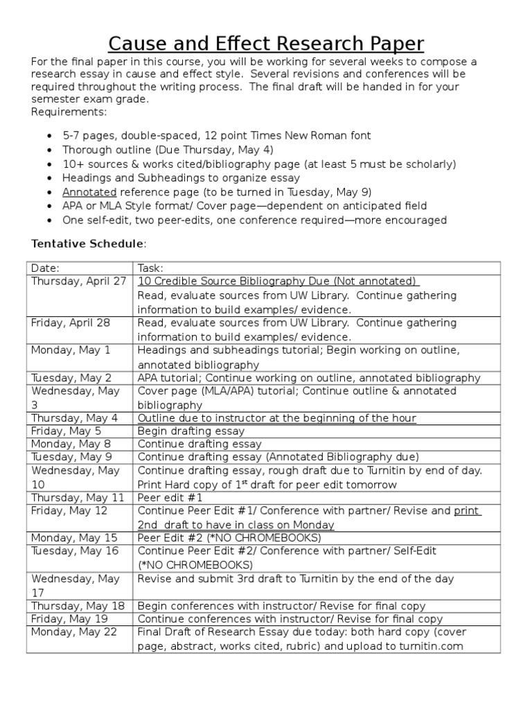 Cause and Effect Research Paper 2017 | PDF | Bibliography | Academic ...