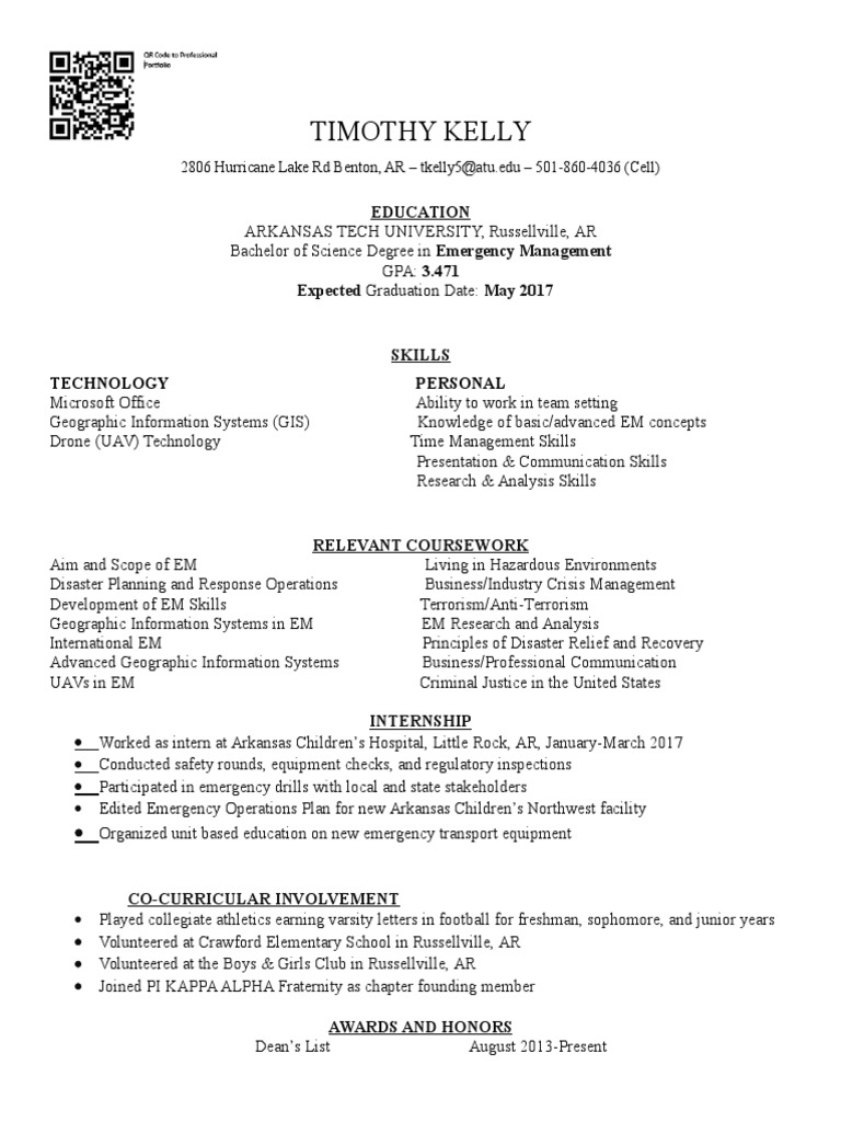 Timothy Kelly Resume | PDF | Emergency Management | Business