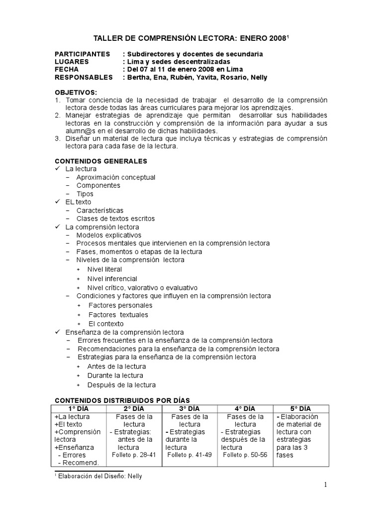 Primera Actividad Pdf Comprensión Lectora Lectura Proceso