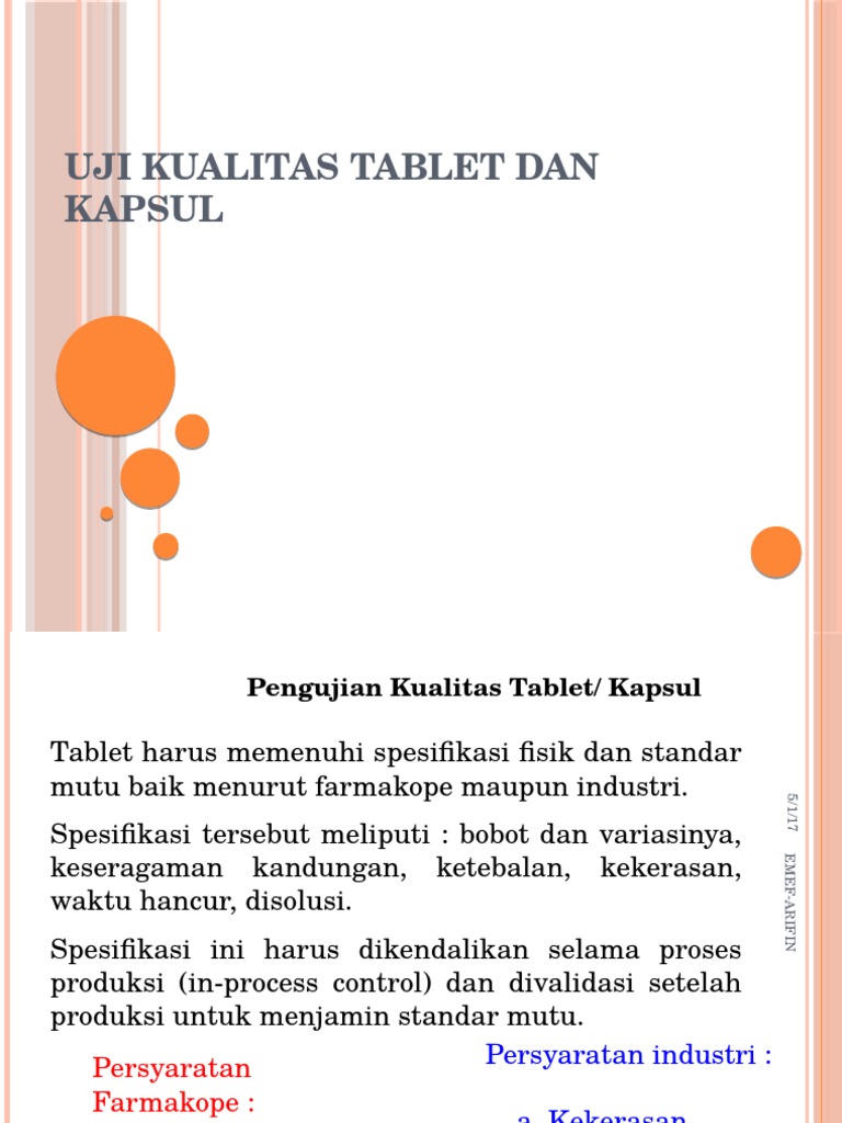 Uji Mutu Tablet Dan Kapsul | PDF