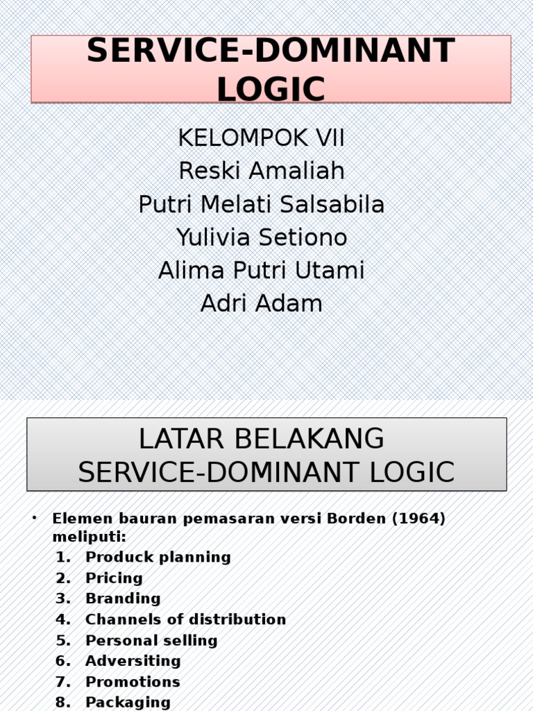 Service Dominant Logic | PDF Service Dominant Logic | PDF