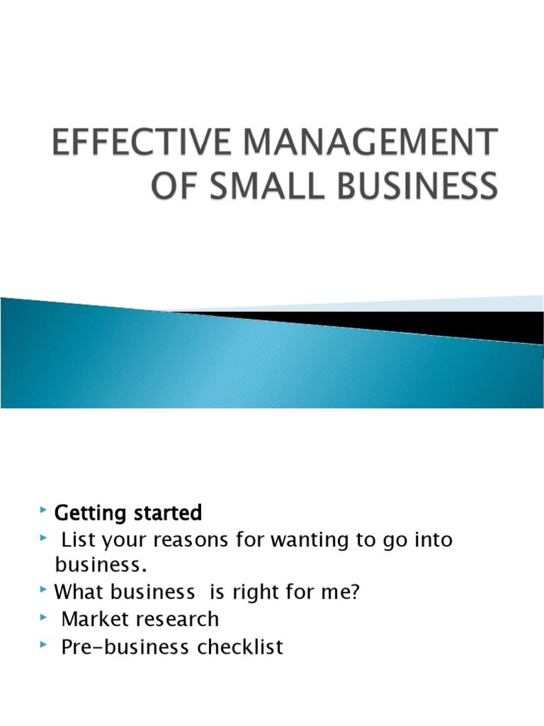 Effective Management of Small Business | PDF | Business | Loans