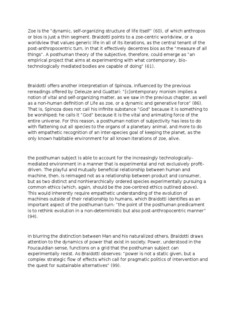 Braidotti (2013) The Posthuman - Notes and Quotes | PDF | Life | Posthuman