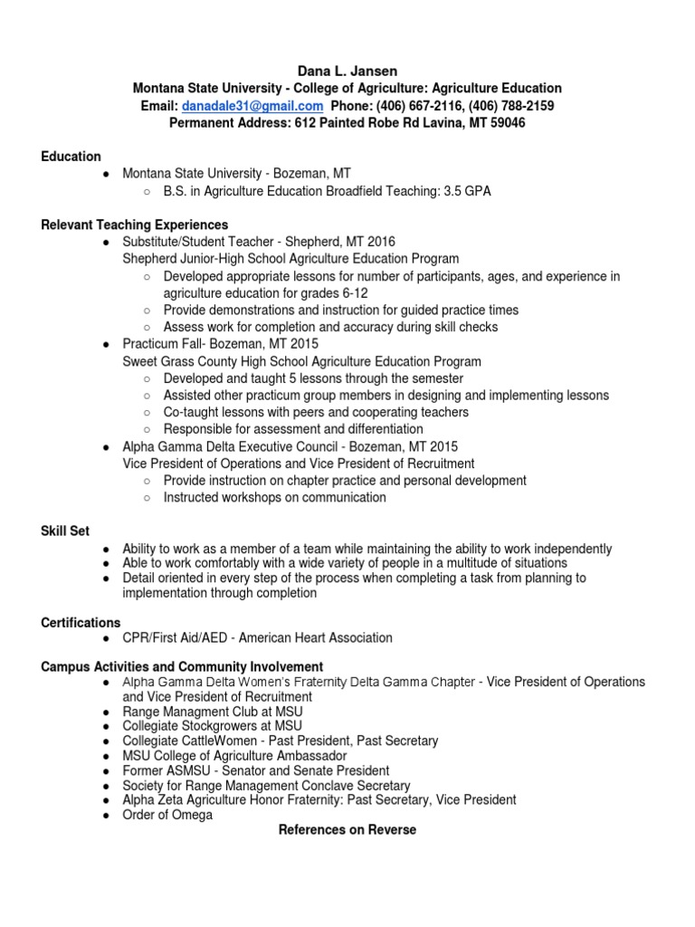 Dale Teachingresume | PDF | Michigan State University | Fraternities ...