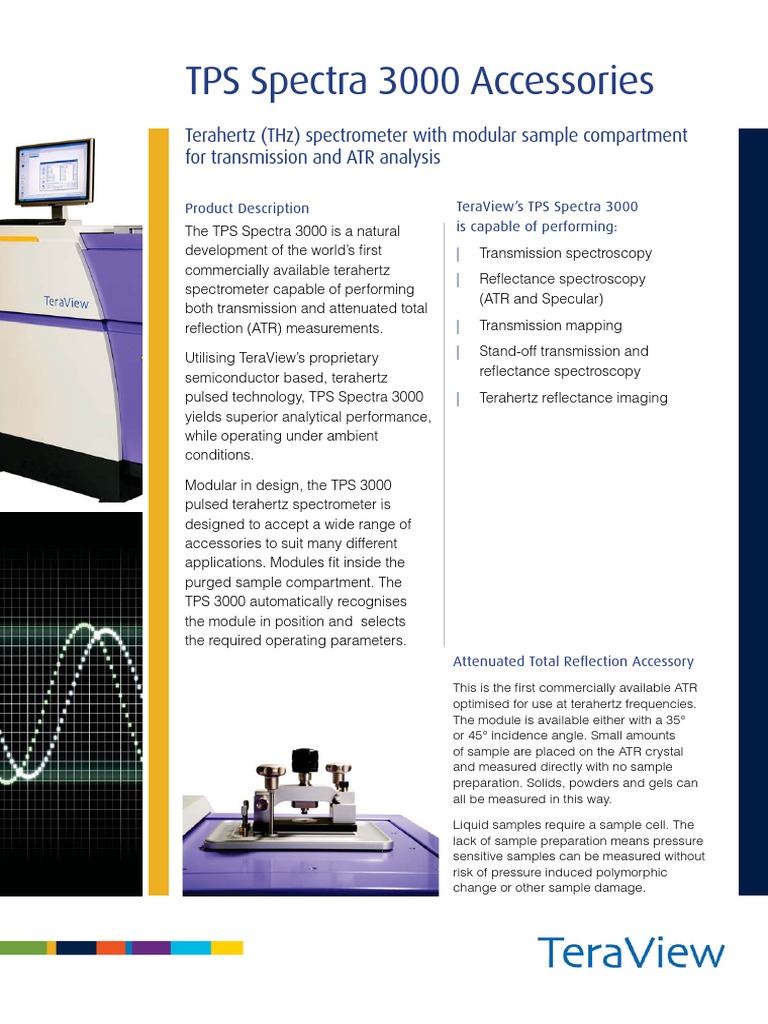 TPS Spectra 3000 Accessories | PDF | Terahertz Radiation | Spectroscopy