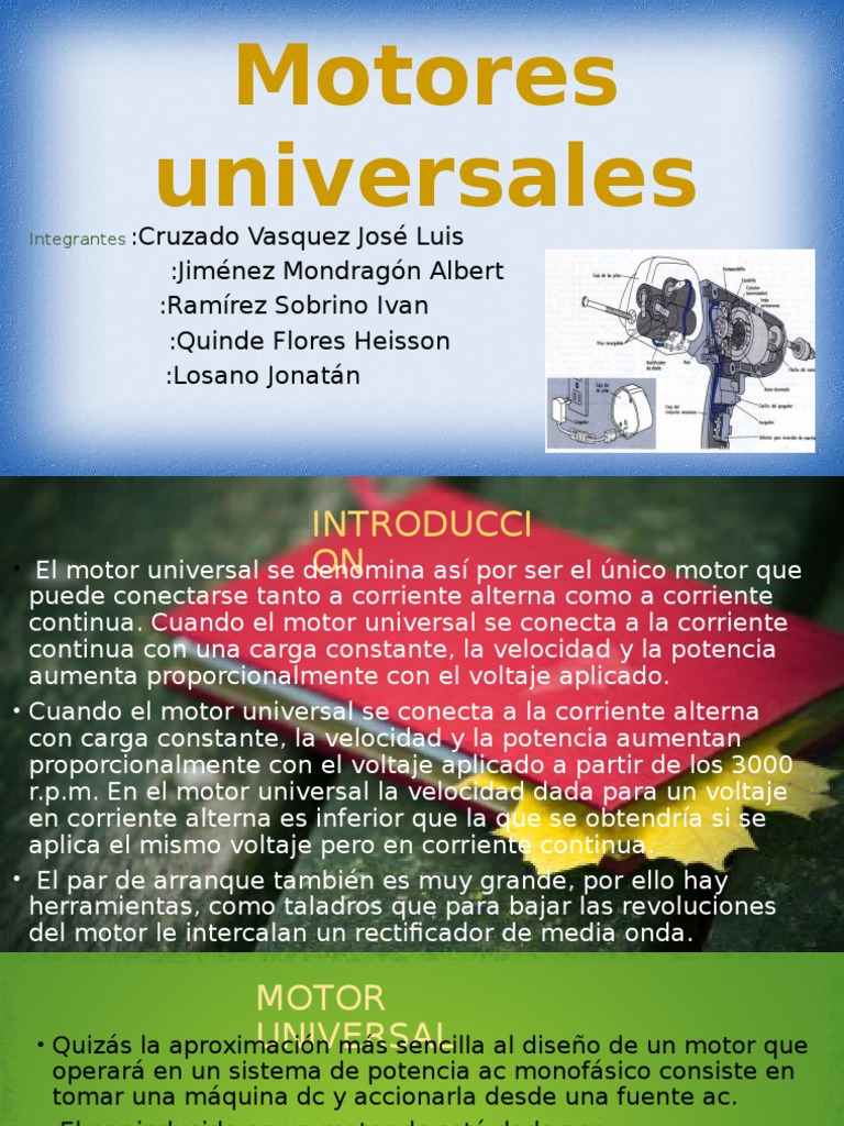 Motores Universales | PDF | Equipo eléctrico | Componentes