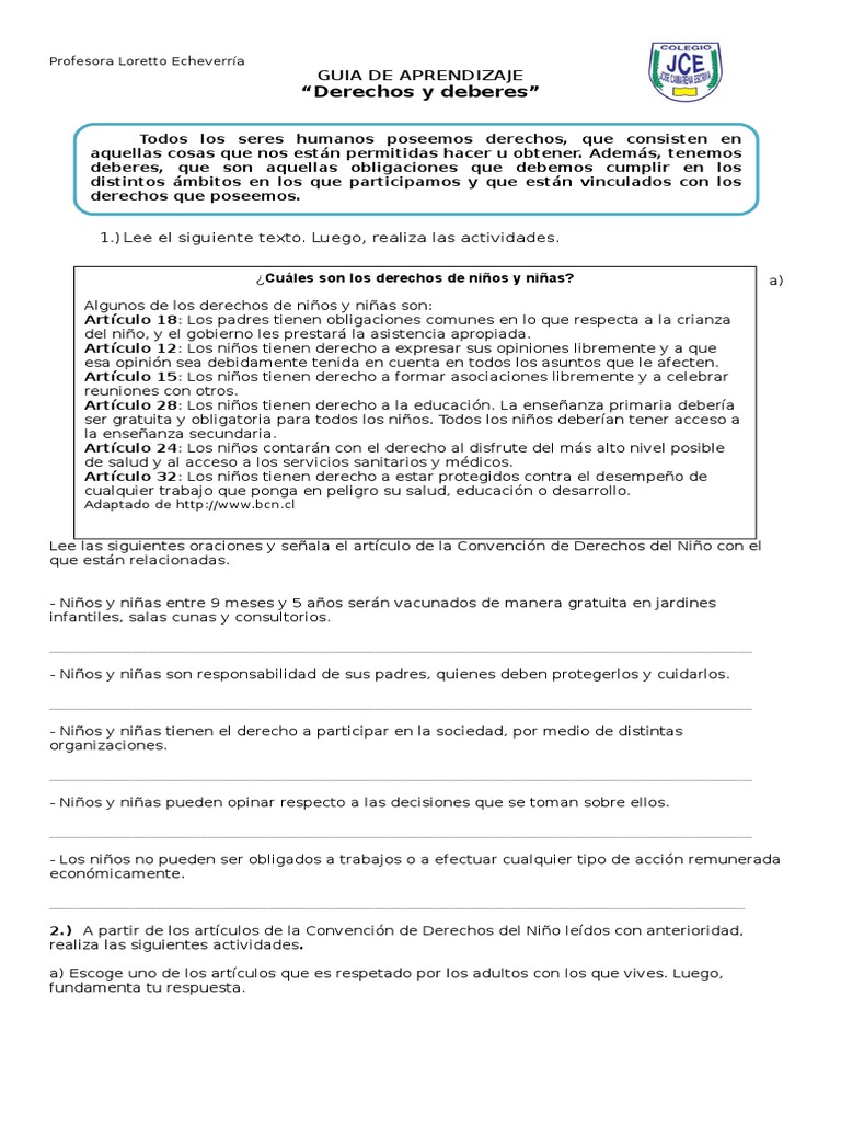 Guia Derechos Y Deberes Pdf Instituciones Sociales Ciencias Sociales