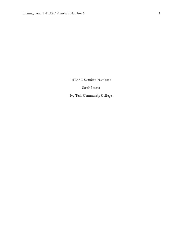 Intasc Standard 6 | PDF | Career & Growth