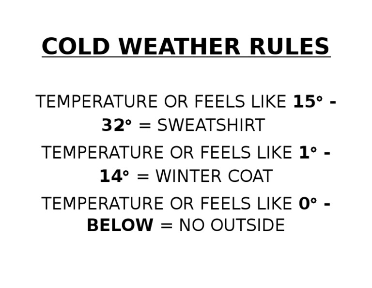 Cold Weather Rules | PDF