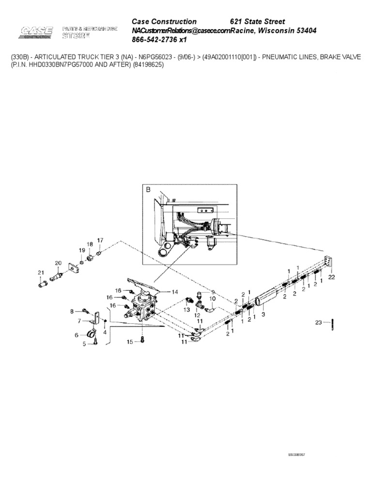 Pneumatic Lines, Brake Valve (P.i.n. Hhd0330bn7pg57000 and After ...