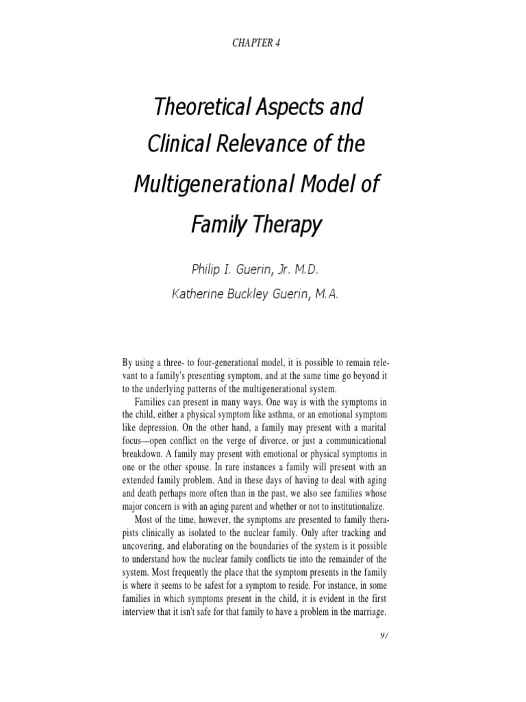 Multigenerational Family Therapy Insights | PDF | Family | Anxiety