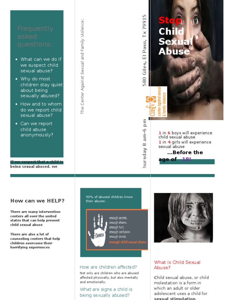 Child Sexual Abuse Brochure | PDF | Child Abuse | Sexual Abuse