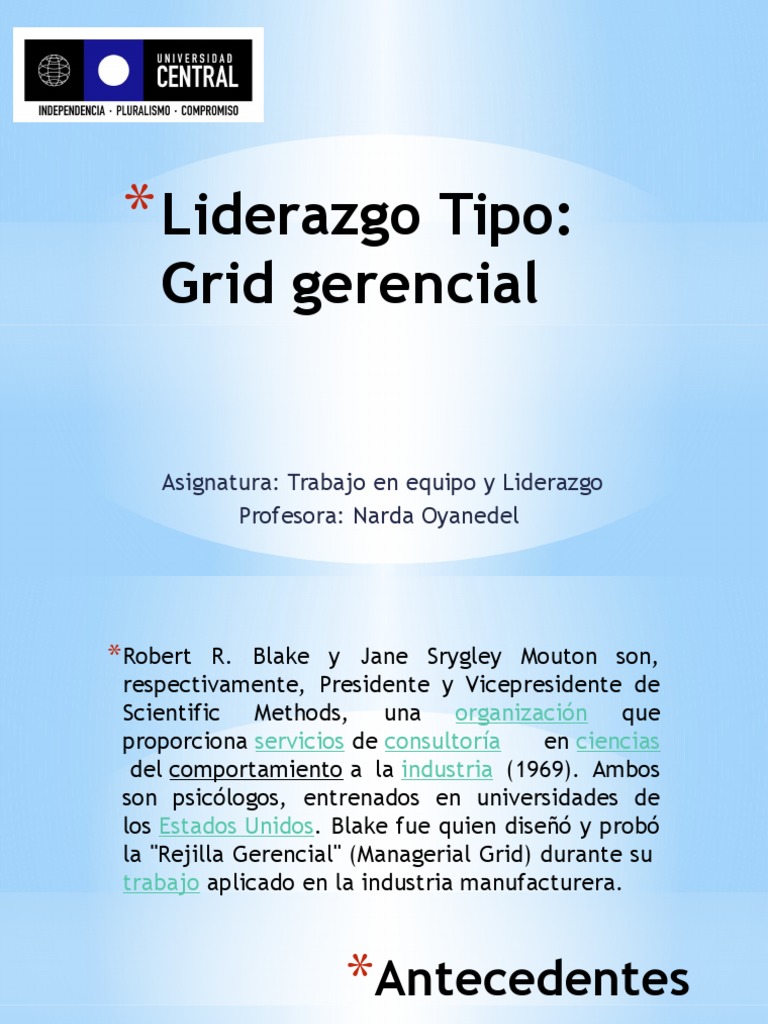 Grid Gerencial | PDF | Liderazgo | Sicología