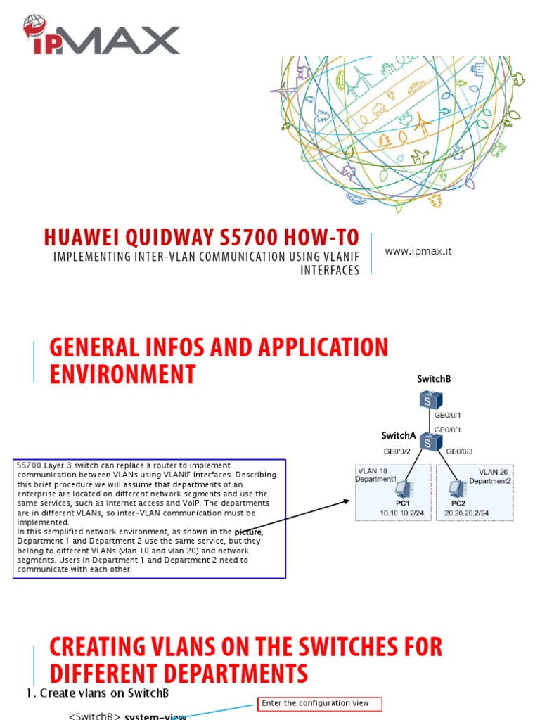 Huawei Quidway S5700 How-To: Implementing Inter-Vlan Communication Using Vlanif Interfaces | PDF ...