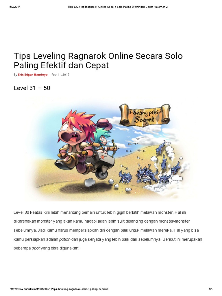 Tips Leveling Efektif di Ragnarok Online | PDF