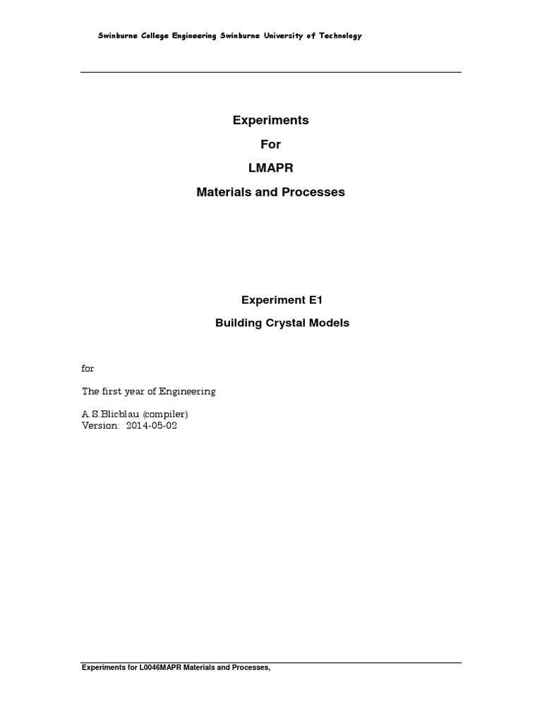Laboratory Module - Crystal Structures | PDF | Crystal Structure | Formula