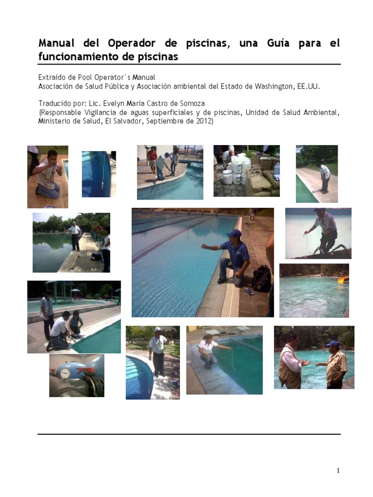 Manual de Piscinas Operador | PDF | Cloro | Piscina