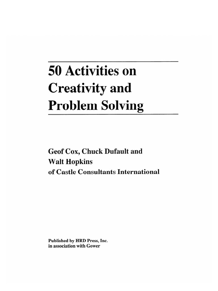 50 Activities For Creativity & Problem Solving PDF | PDF
