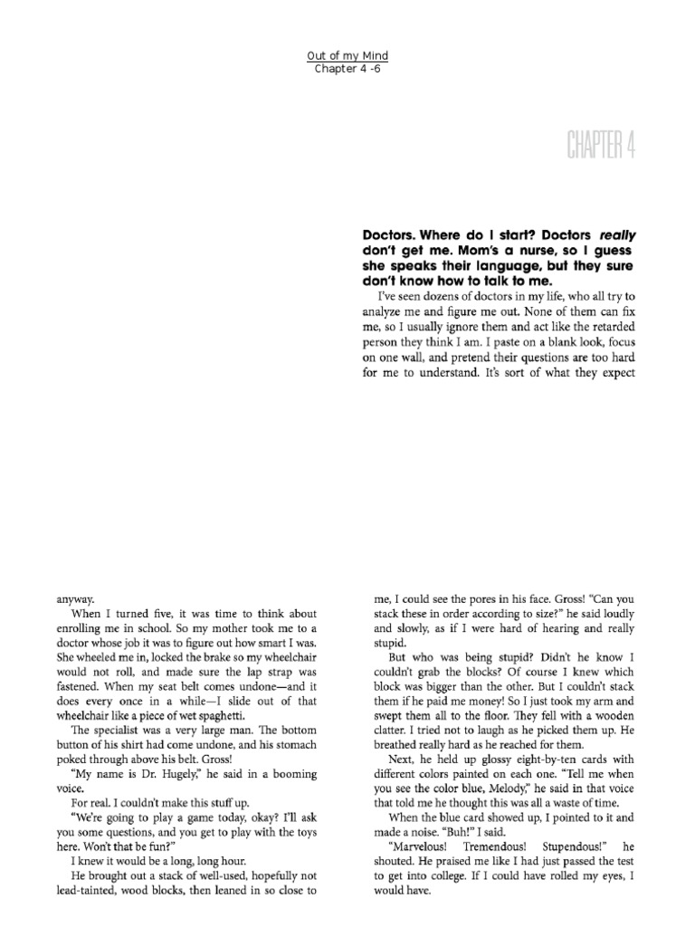 Out of My Mind CH 4-6 | PDF